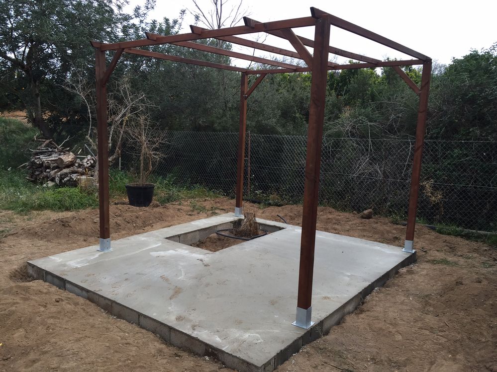 DIY: Montaje pergola 3x3 madera con solera para hacer un voladero ...